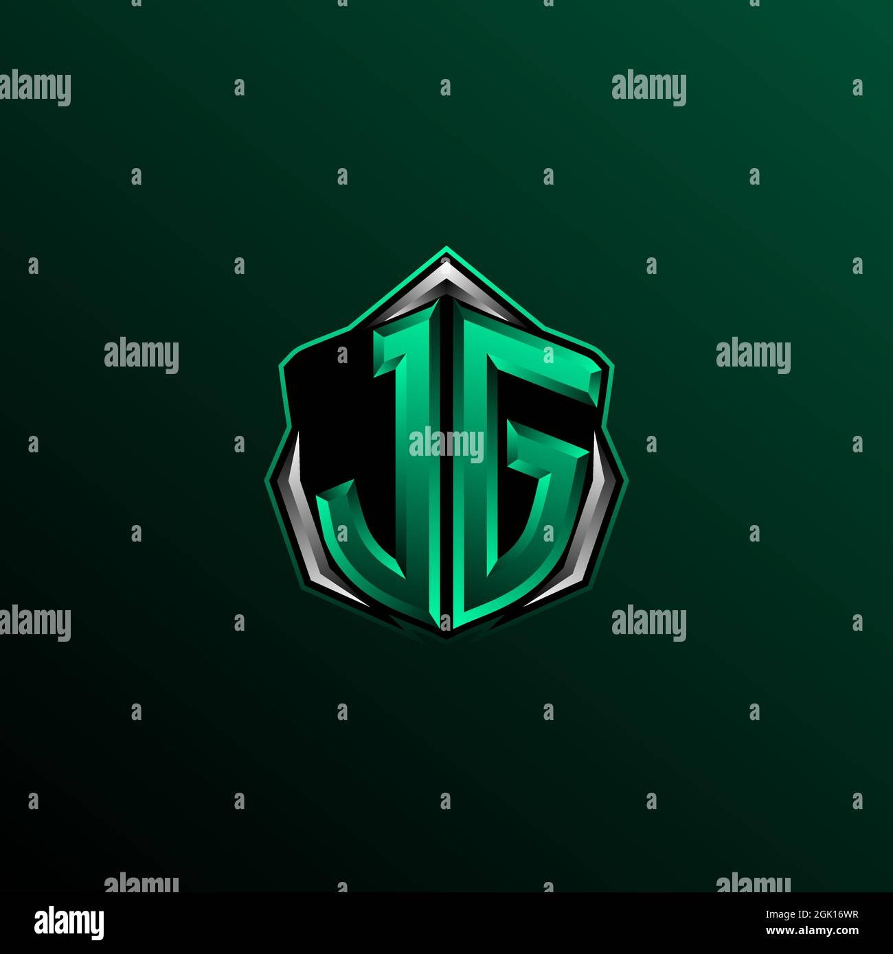 Initial JG logo design, Initial JG logo design with Shield style, Logo ...