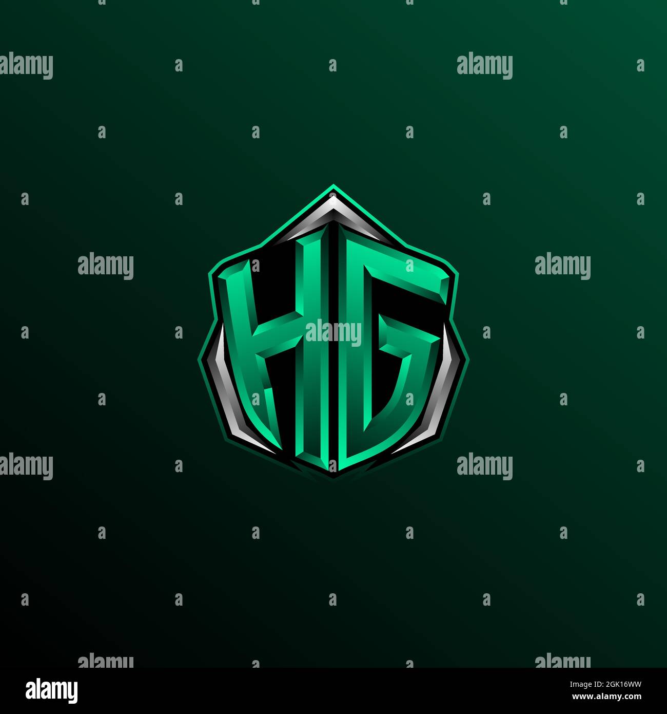 Initial HG logo design, Initial HG logo design with Shield style, Logo ...
