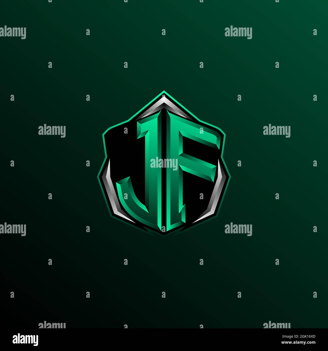 Initial JF logo design, Initial JF logo design with Shield style, Logo ...