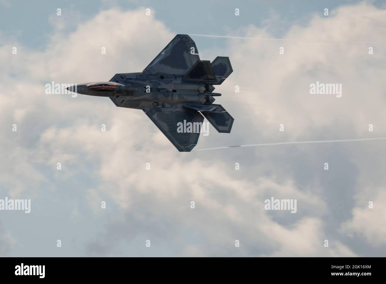 An F-22 Raptor performs at the Thunder Over New Hampshire Air Show at ...