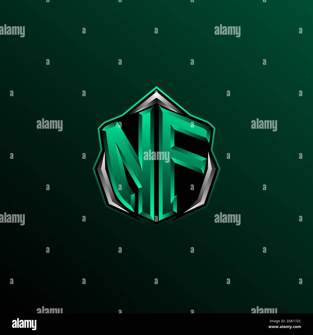 Initial NF logo design, Initial NF logo design with Shield style, Logo ...