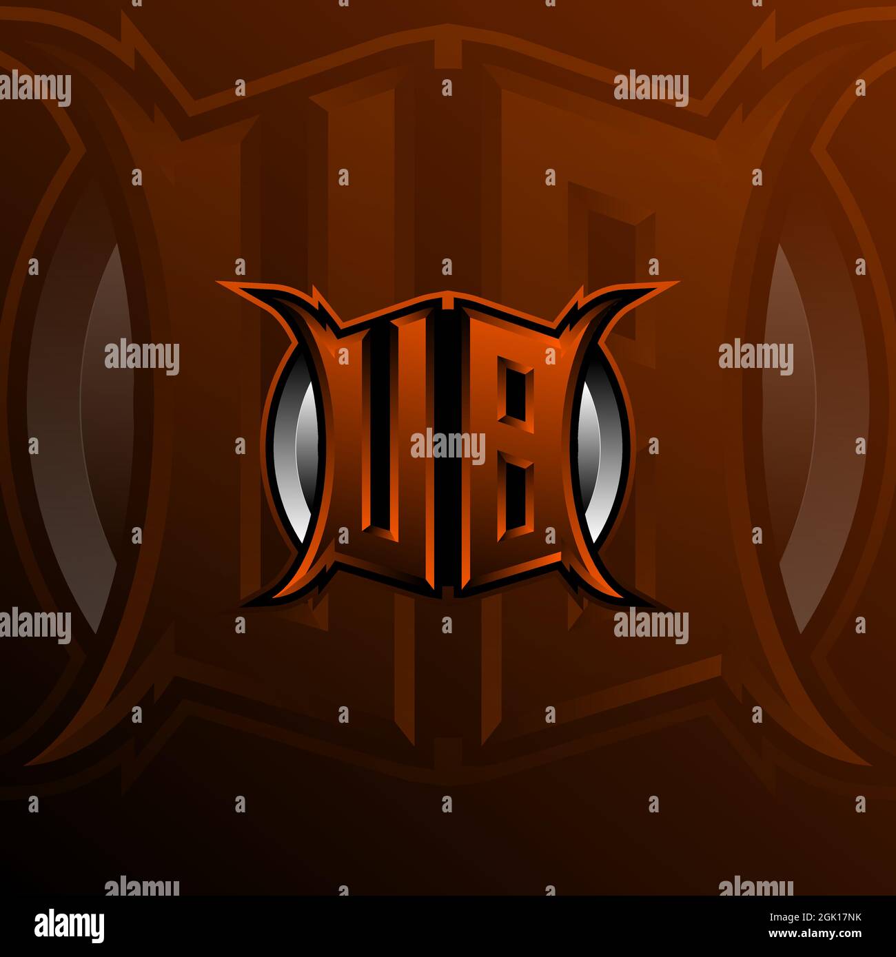 UB Logo Letter Design in Orange Color, Logo for game, esport, initial ...