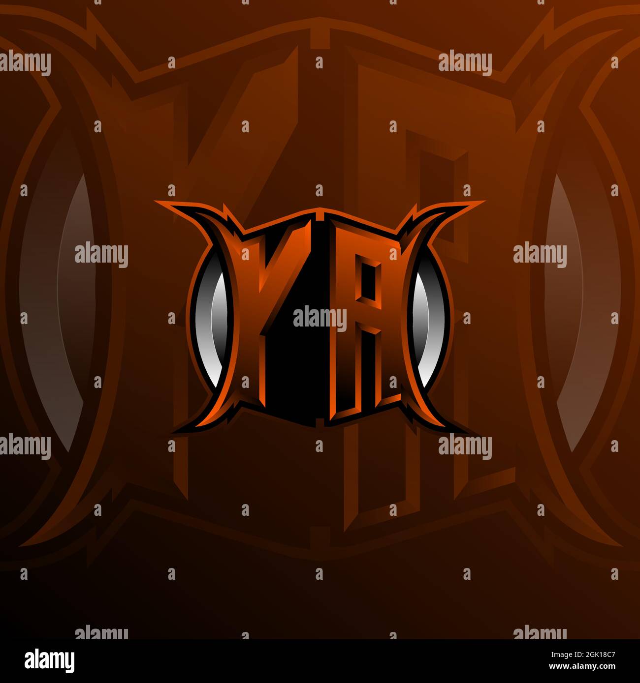 YA Logo Letter Design in Orange Color, Logo for game, esport, initial ...
