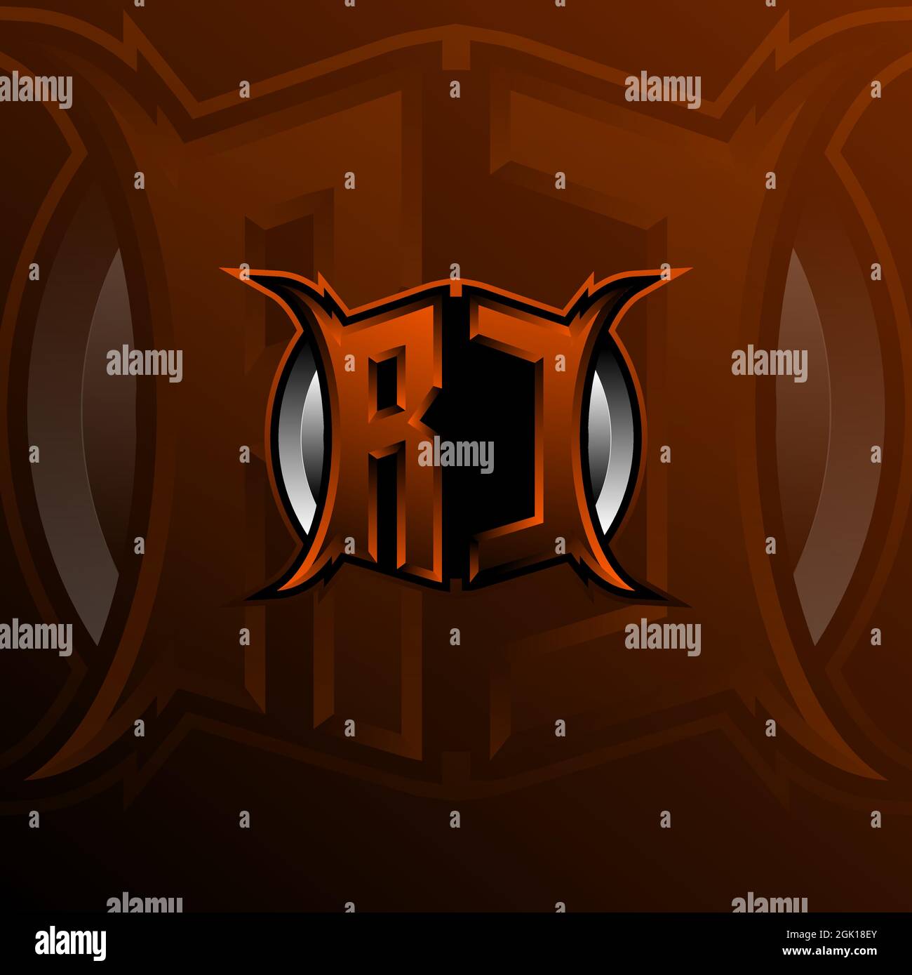 RC Logo Letter Design in Orange Color, Logo for game, esport, initial ...