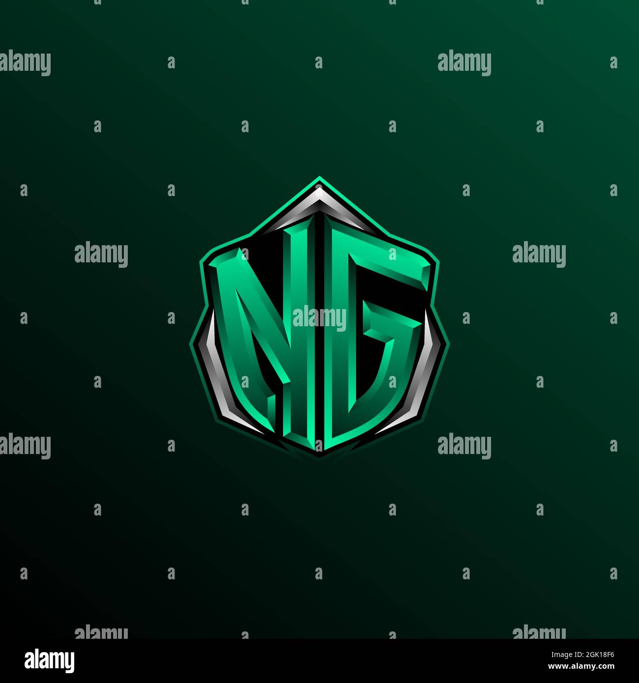 Initial NG logo design, Initial NG logo design with Shield style, Logo ...