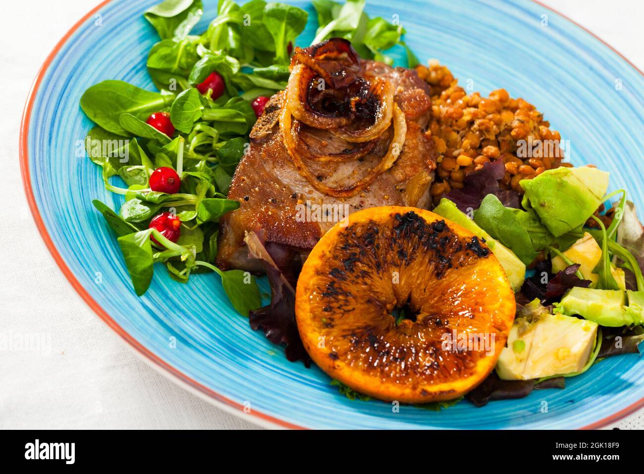 Pork chop with vegetables Stock Photo - Alamy