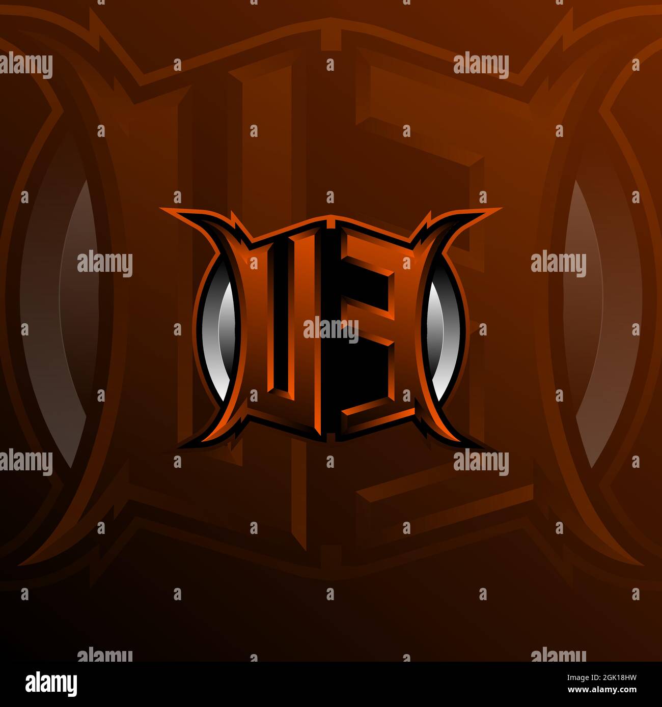 UE Logo Letter Design in Orange Color, Logo for game, esport, initial ...