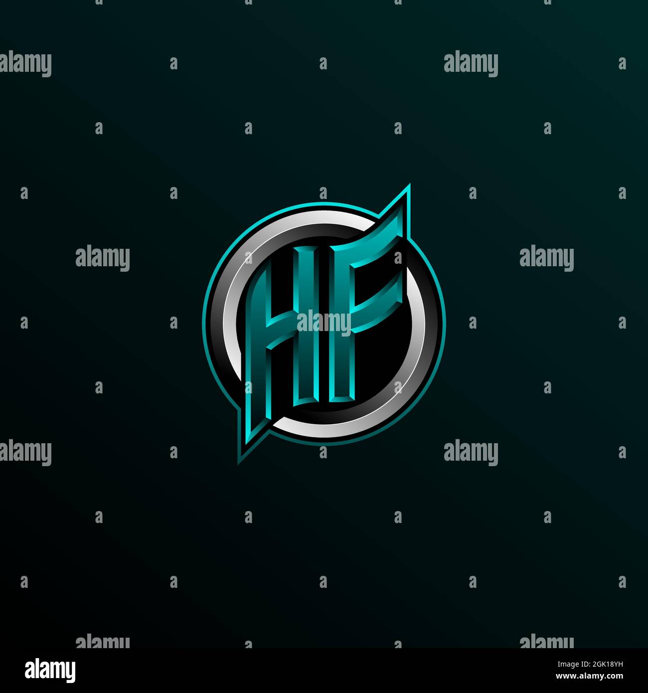 Initial HF logo design, Initial HF logo design with Circle style, Logo ...