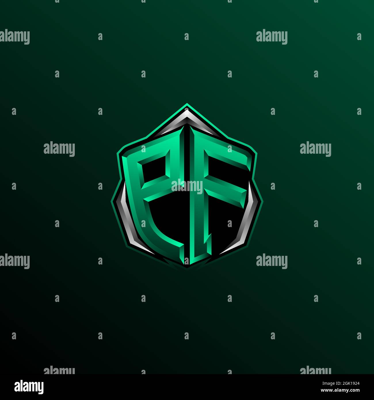 Initial PF logo design, Initial PF logo design with Shield style, Logo ...