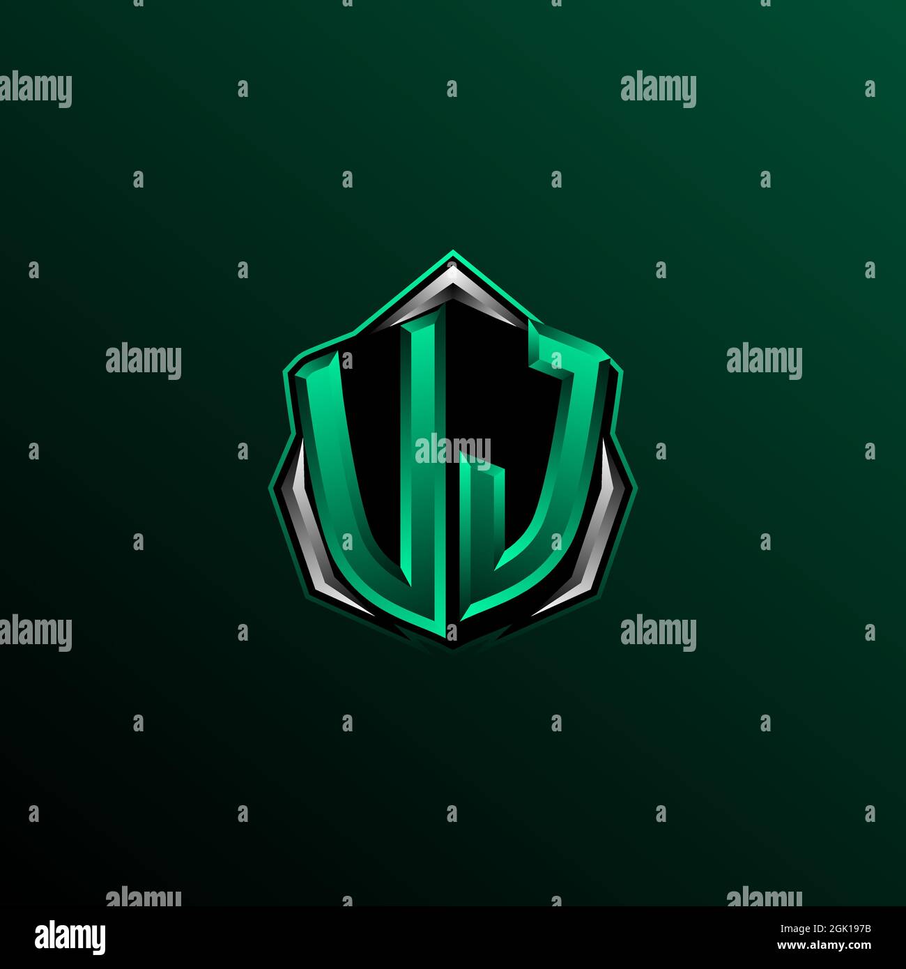 Initial VJ logo design, Initial VJ logo design with Shield style, Logo for game, esport ...