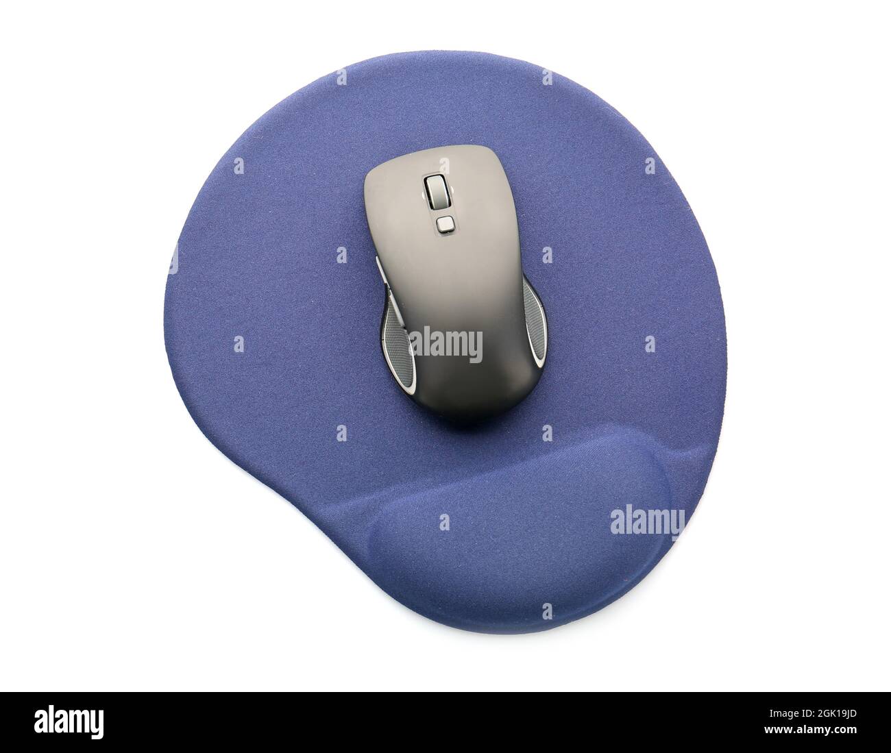 Modern wireless mouse and pad on white background Stock Photo - Alamy
