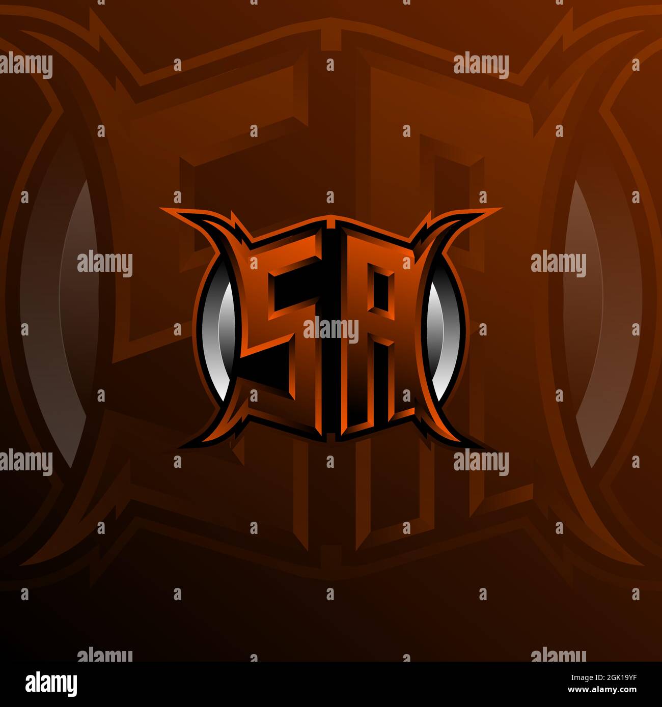 SA Logo Letter Design in Orange Color, Logo for game, esport, initial ...