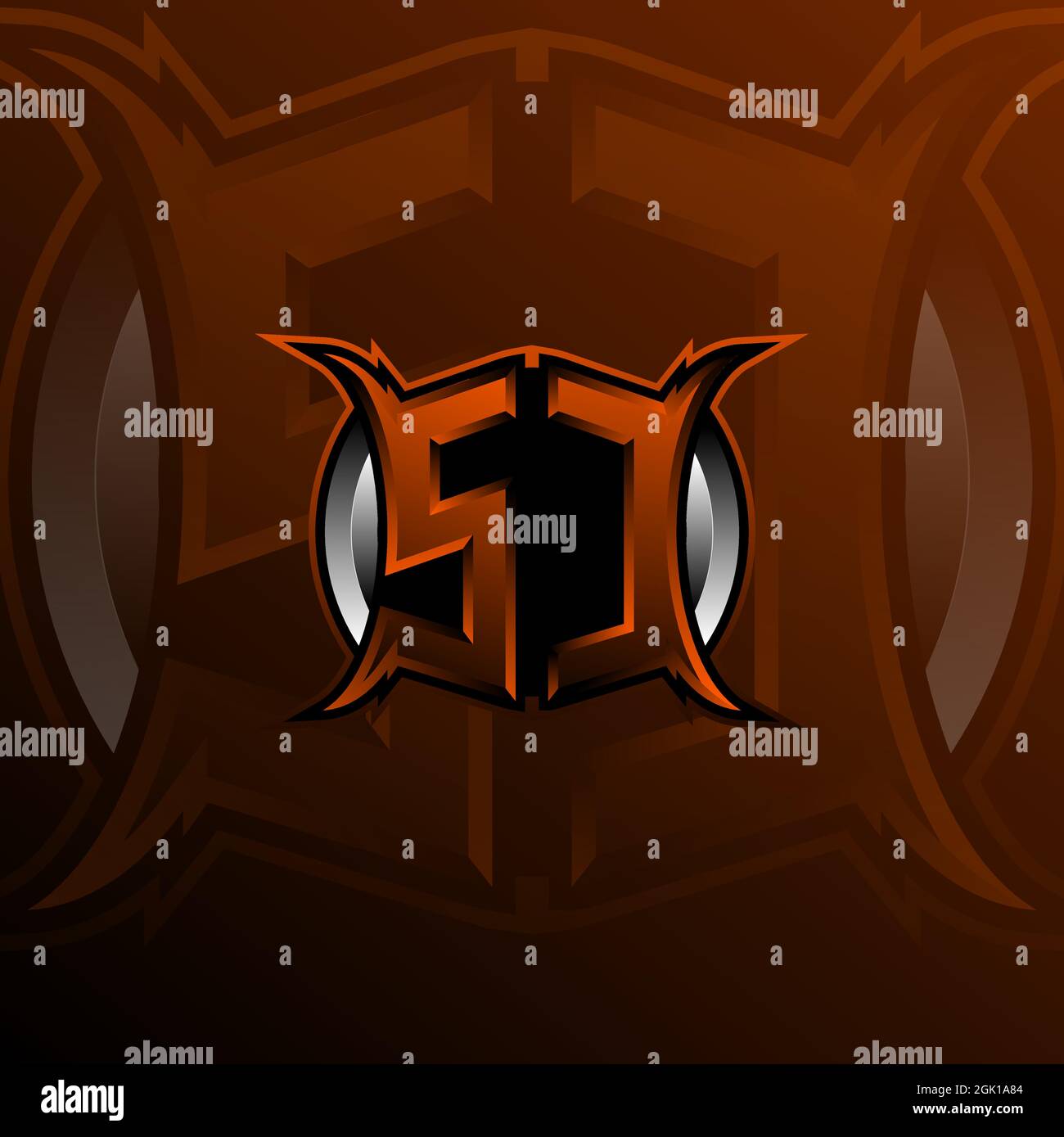 SC Logo Letter Design in Orange Color, Logo for game, esport, initial ...
