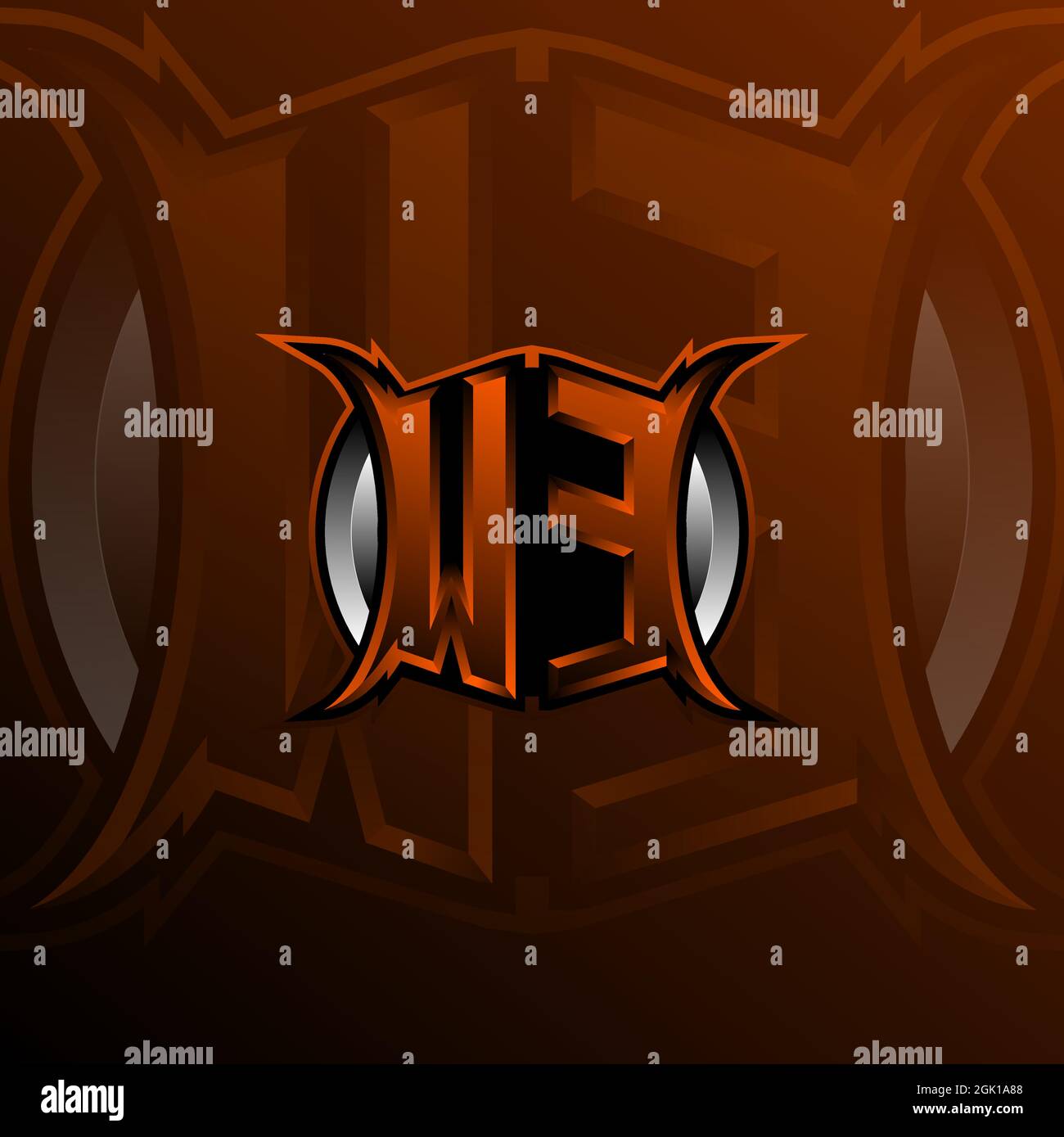 WE Logo Letter Design in Orange Color, Logo for game, esport, initial ...