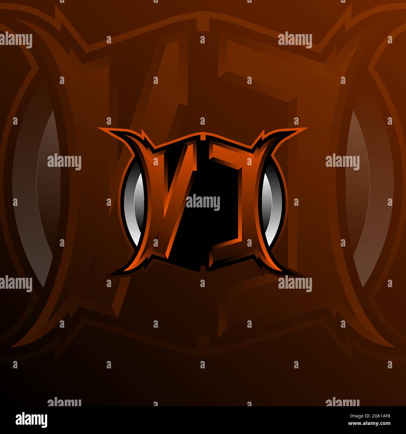 VC Logo Letter Design in Orange Color, Logo for game, esport, initial ...