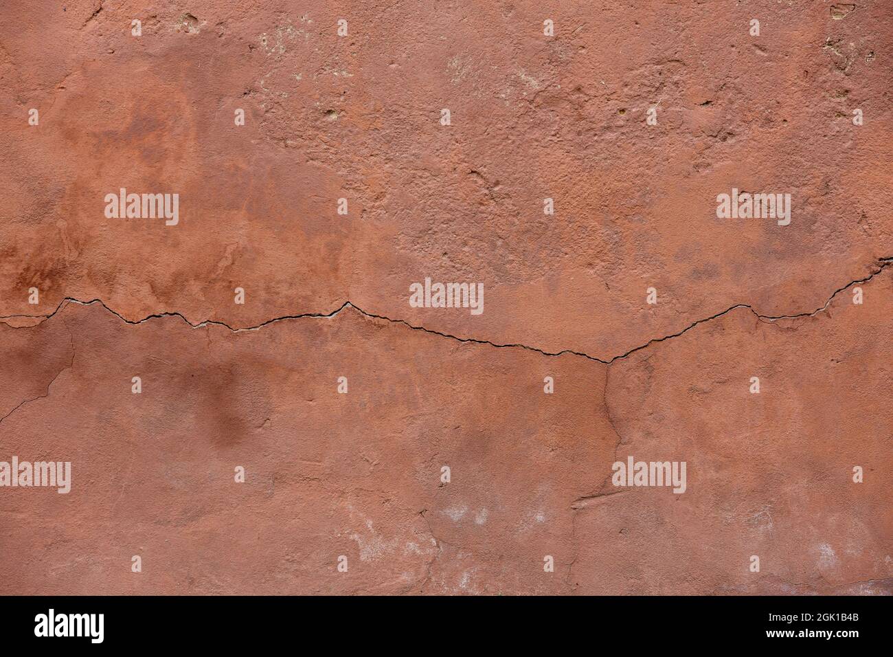 flat brown plaster wall with long crack Stock Photo - Alamy