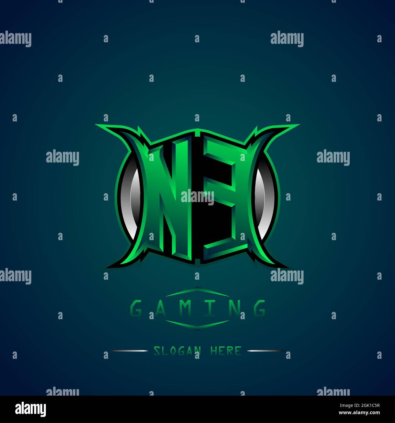 NE Initial Logo Design Cool style, Logo for game, esport, initial ...