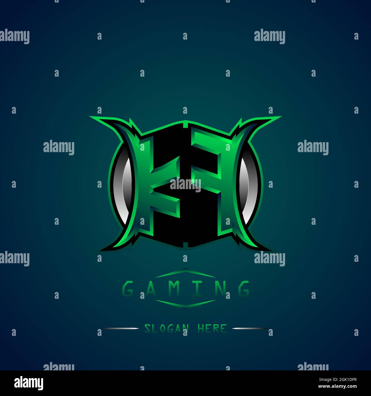 KF Initial Logo Design Cool style, Logo for game, esport, initial ...