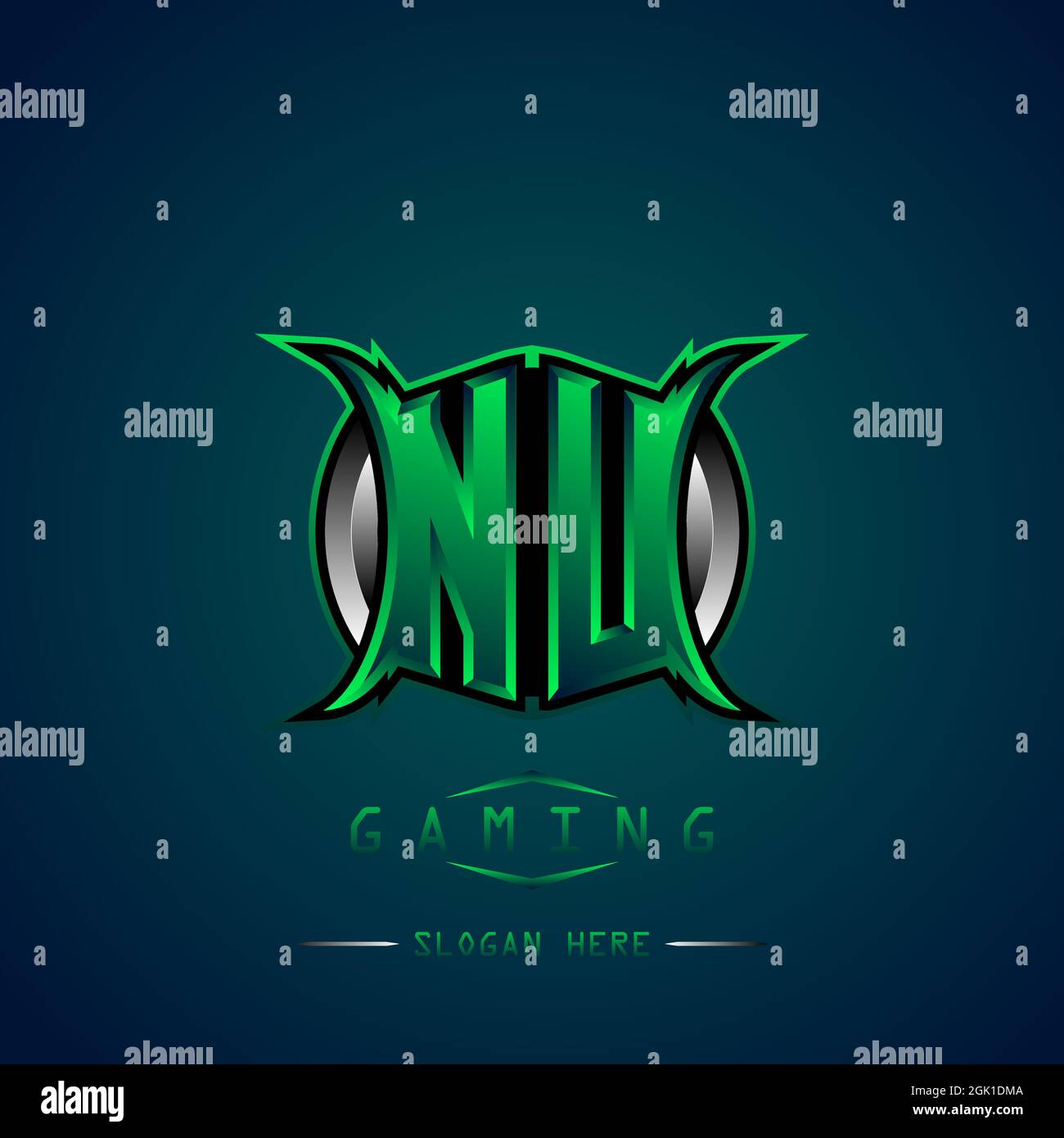 NU Initial Logo Design Cool style, Logo for game, esport, initial ...