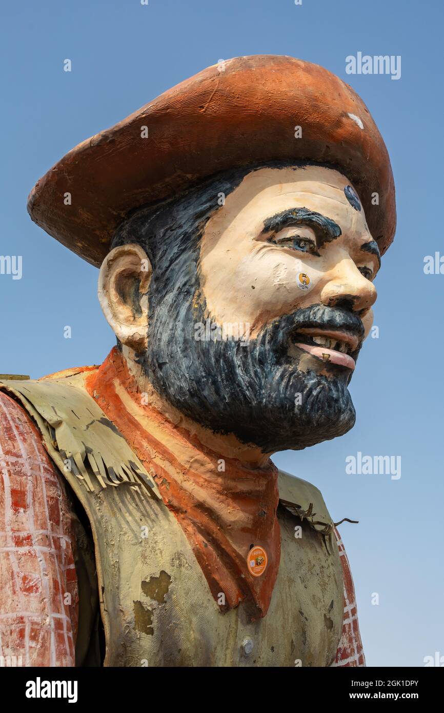Jean, Nevada, USA - July 15th 2021 - Roadside Giant panning for gold at ...