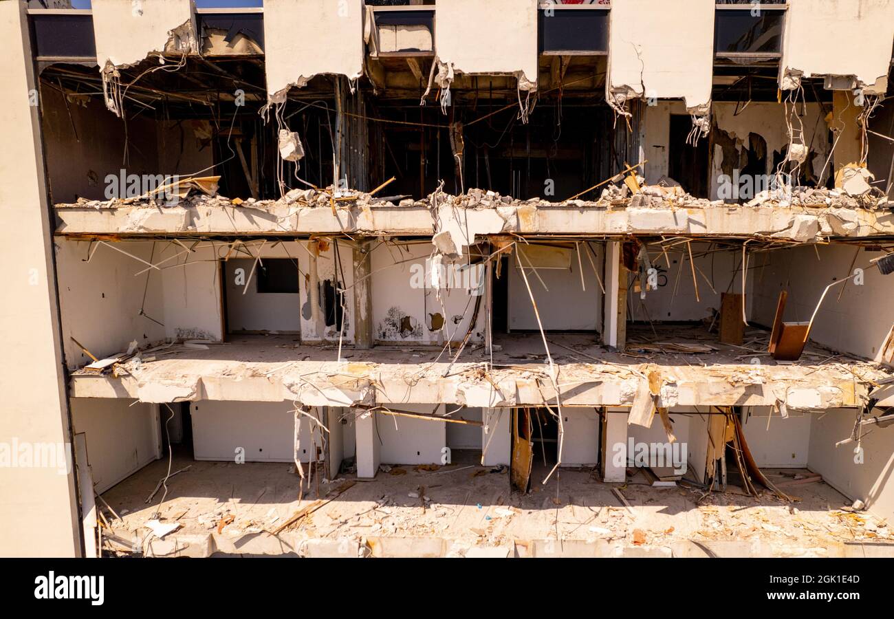 Aerial photo of a building collapse Stock Photo - Alamy