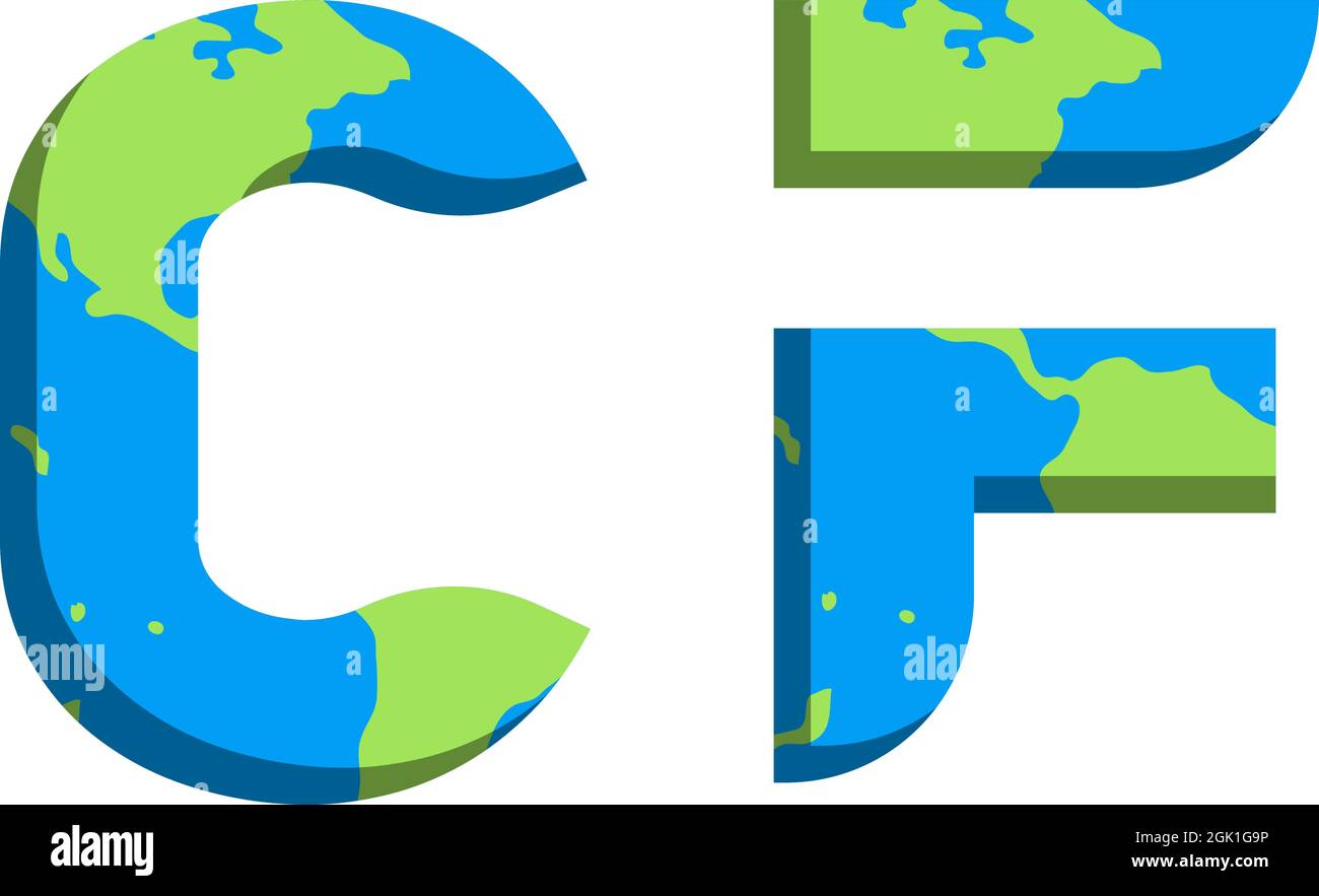 Initial CF logo design with World Map style, Logo business branding ...