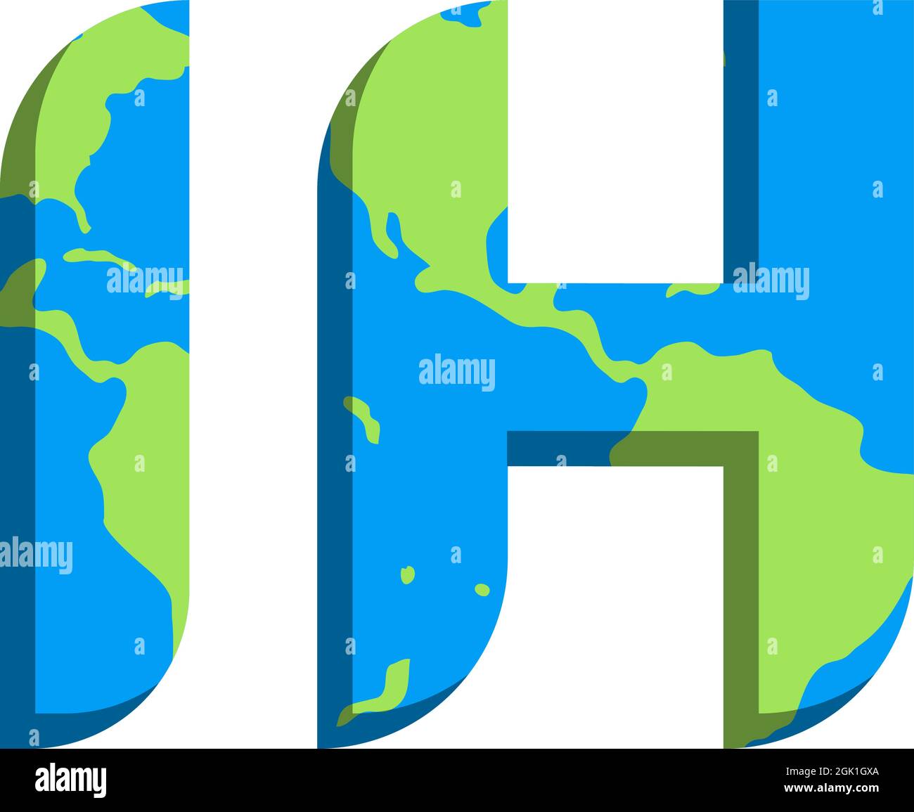 Initial IH logo design with World Map style, Logo business branding ...