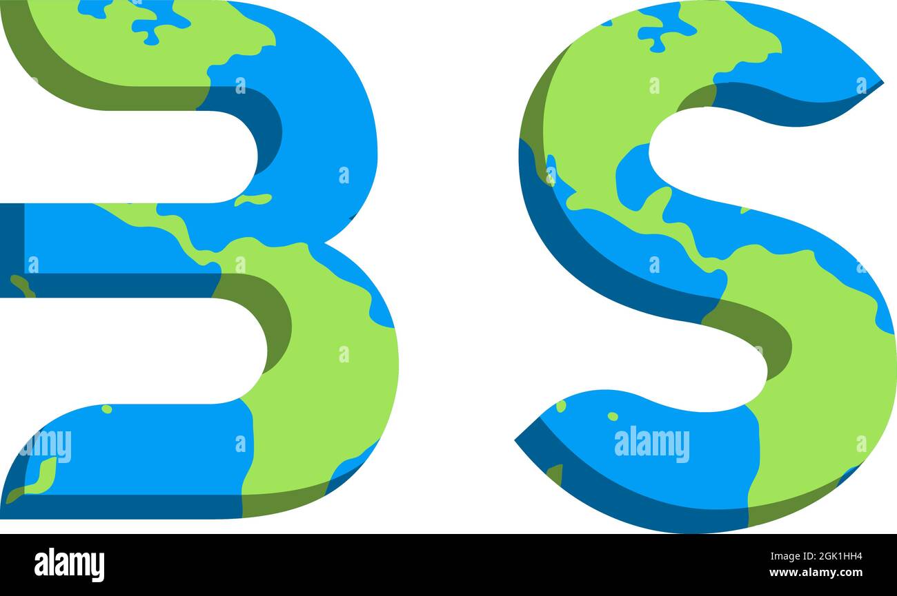 Initial BS logo design with World Map style, Logo business branding ...