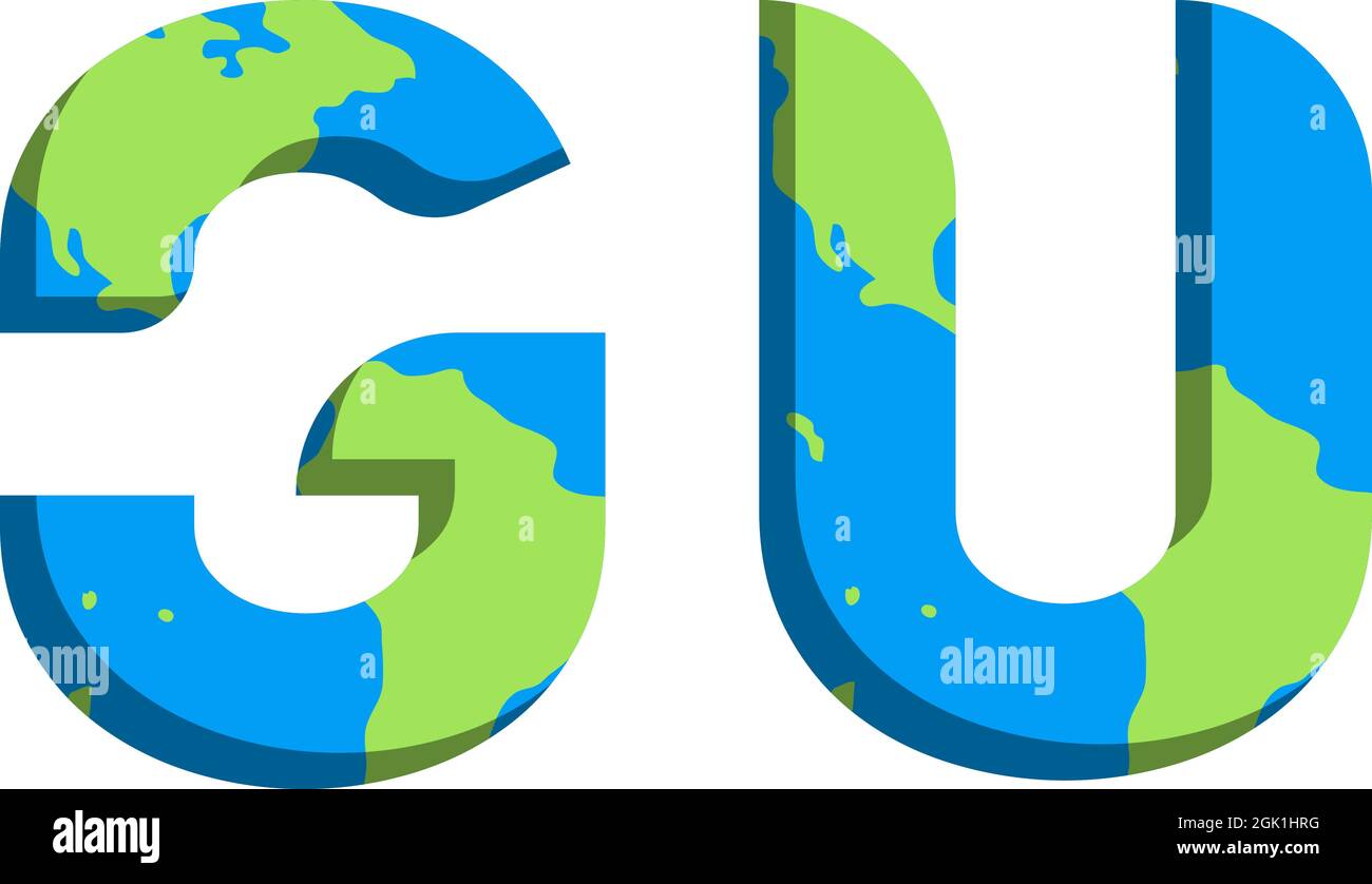 Initial GU logo design with World Map style, Logo business branding ...
