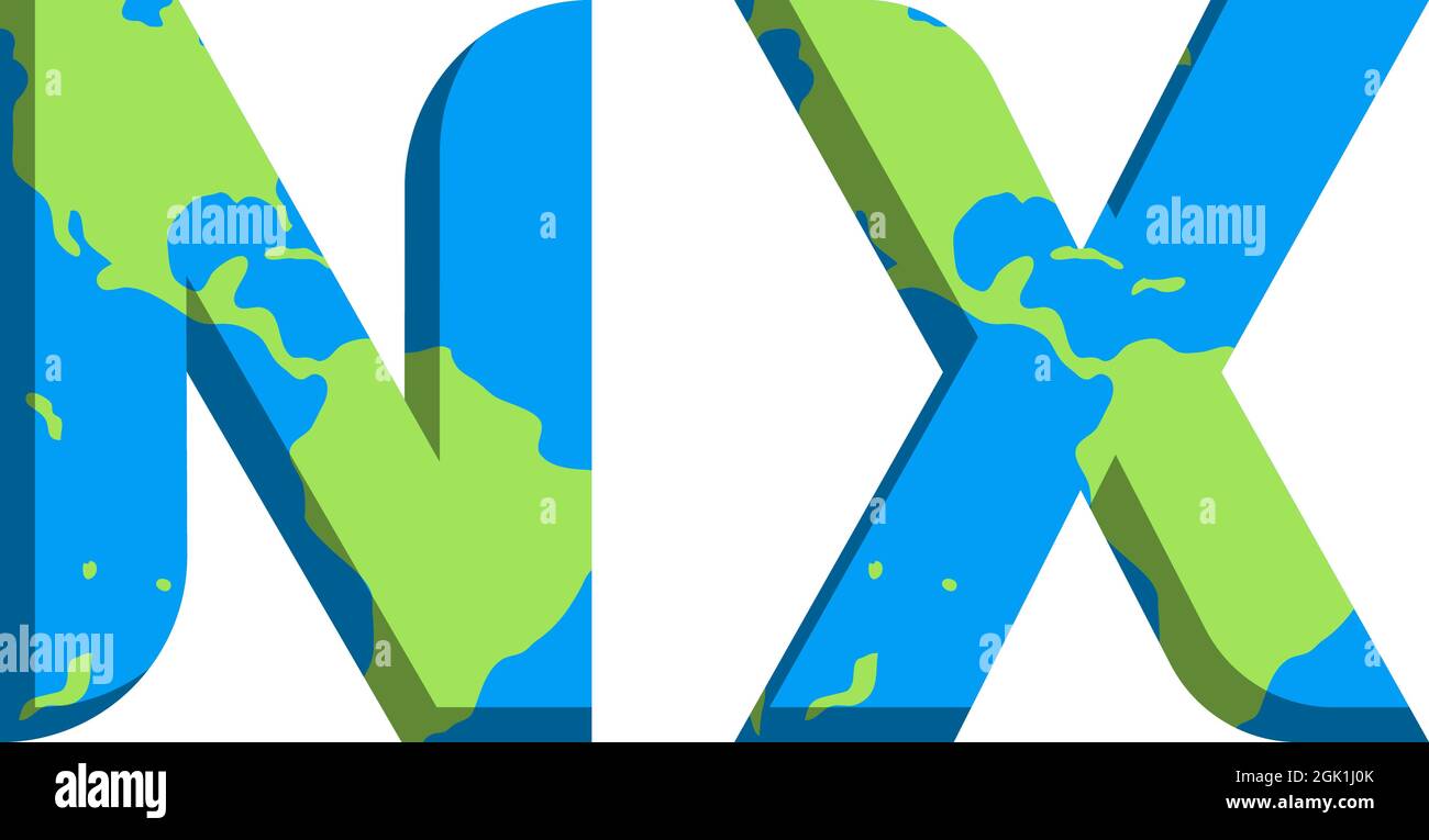 Initial NX logo design with World Map style, Logo business branding ...
