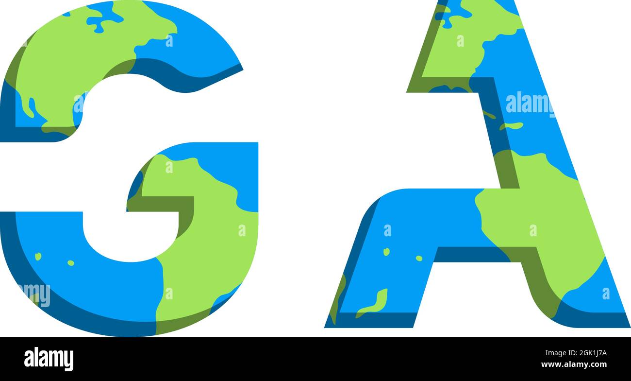 Initial GA logo design with World Map style, Logo business branding ...