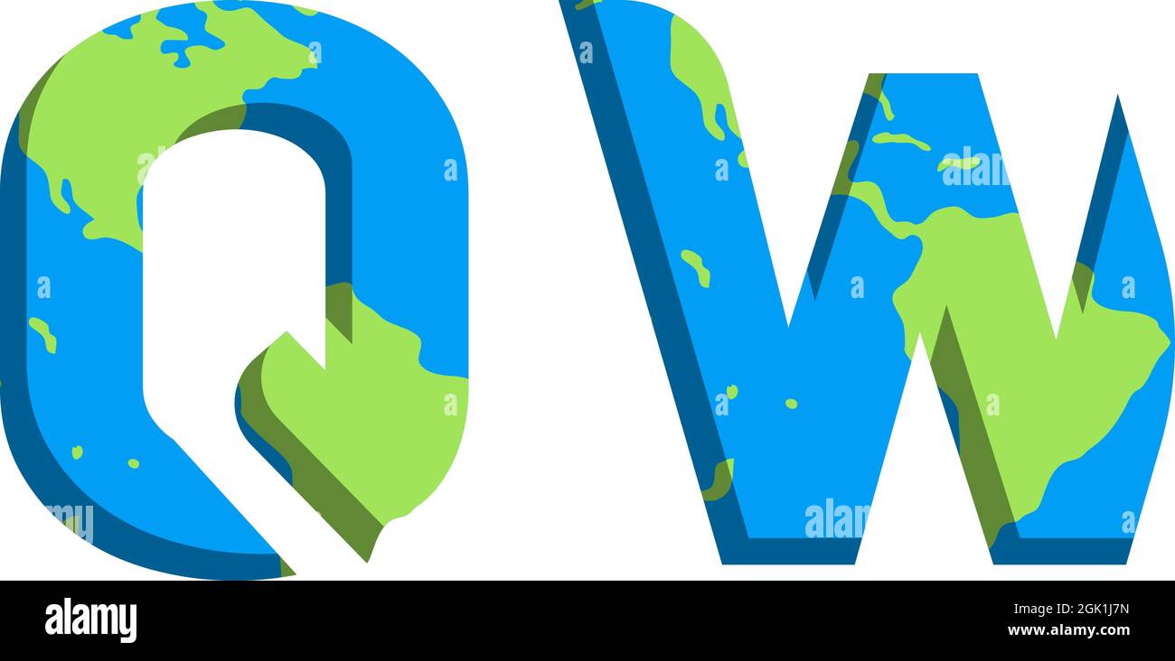 Initial QW logo design with World Map style, Logo business branding Stock Vector Image & Art - Alamy