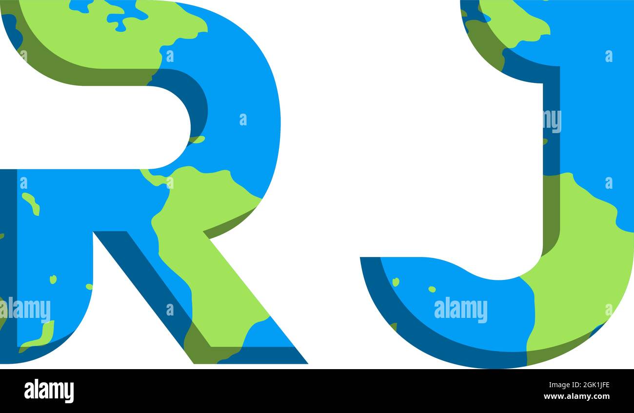 Initial RJ logo design with World Map style, Logo business branding ...