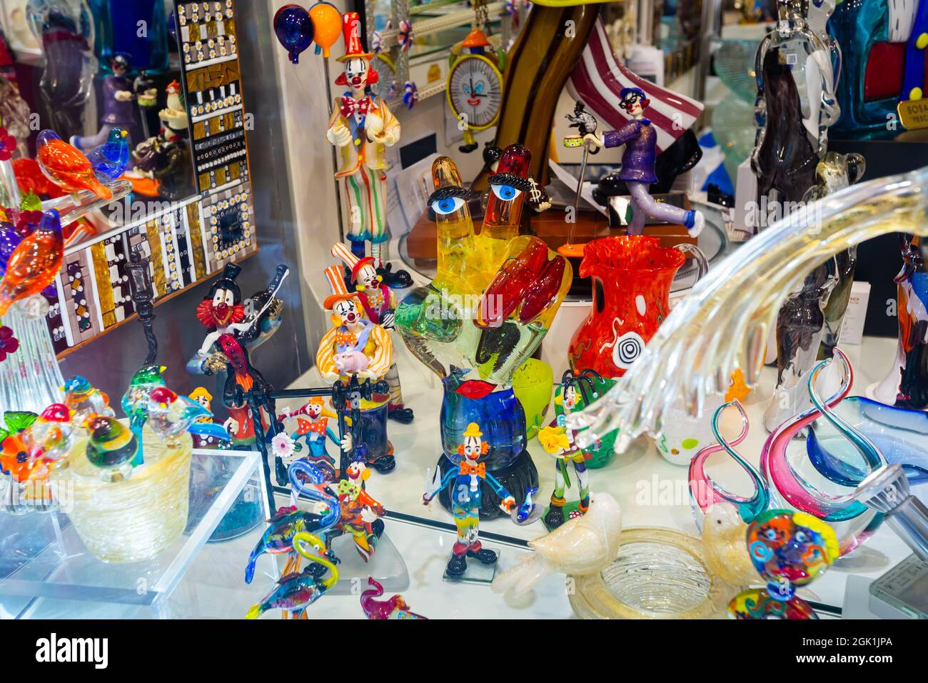 Souvenirs from Murano glass in Venice gift shop Stock Photo - Alamy