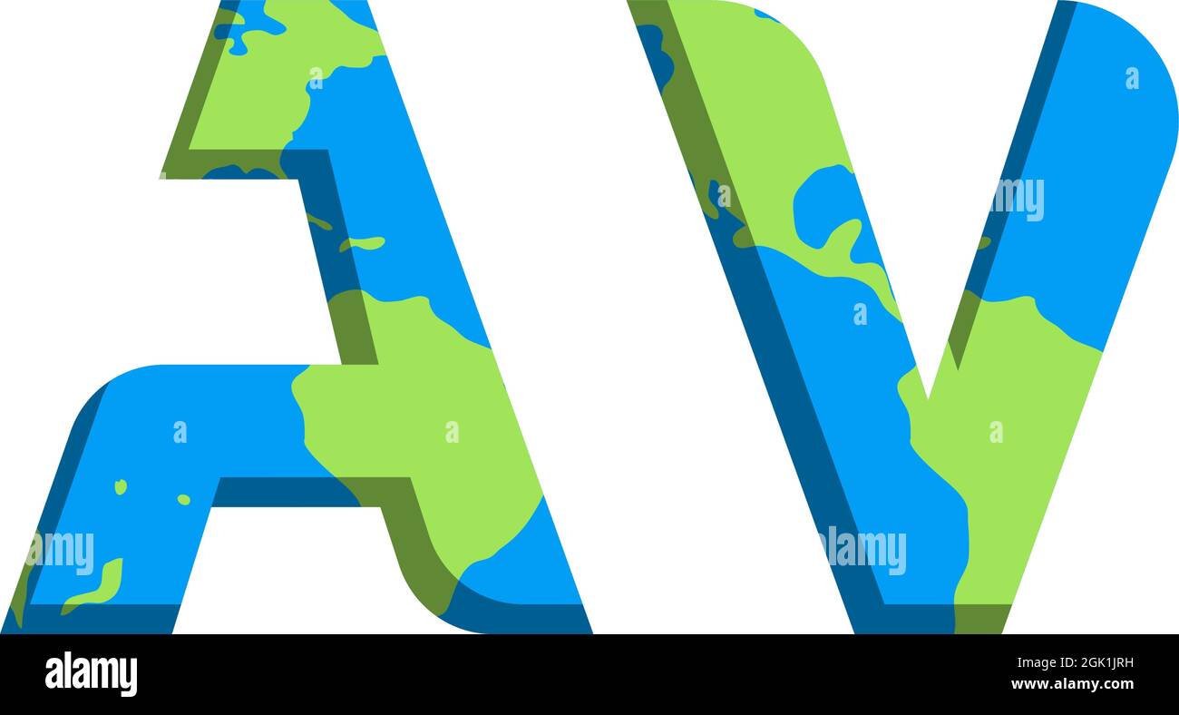 Initial AV logo design with World Map style, Logo business branding ...