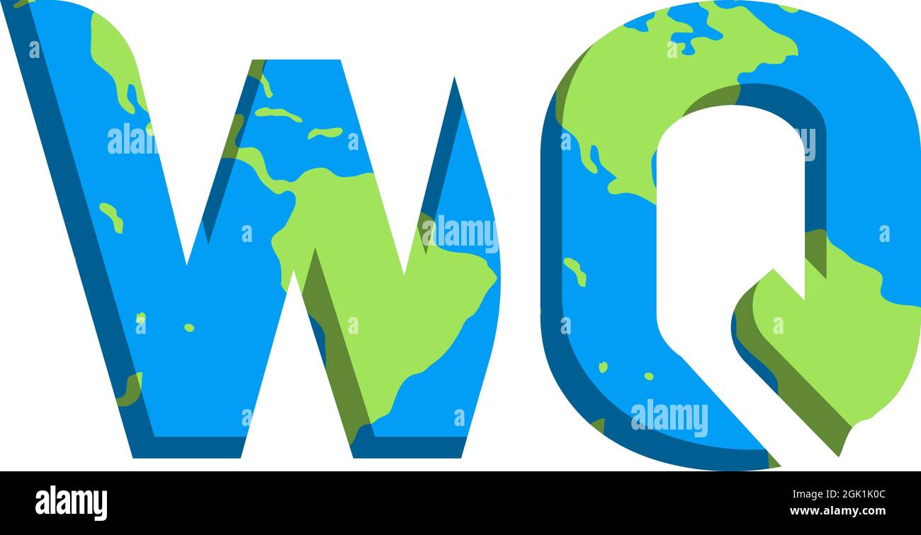 Initial WQ logo design with World Map style, Logo business branding ...