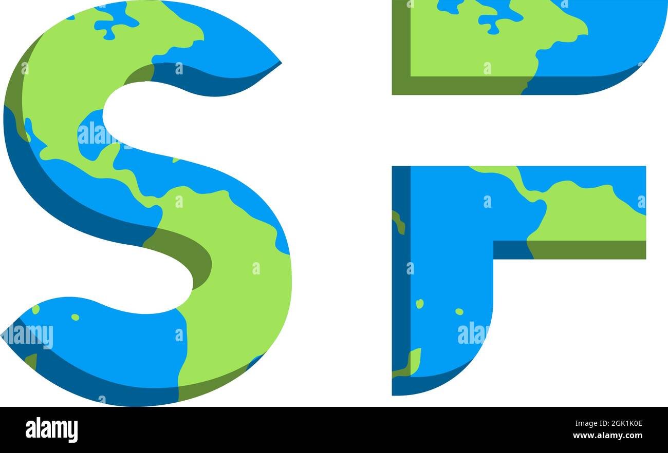 Initial SF logo design with World Map style, Logo business branding ...