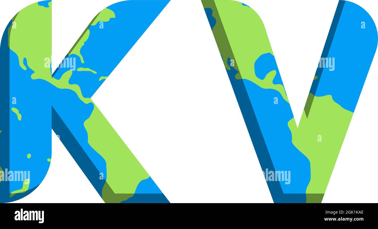 Initial KV logo design with World Map style, Logo business branding ...
