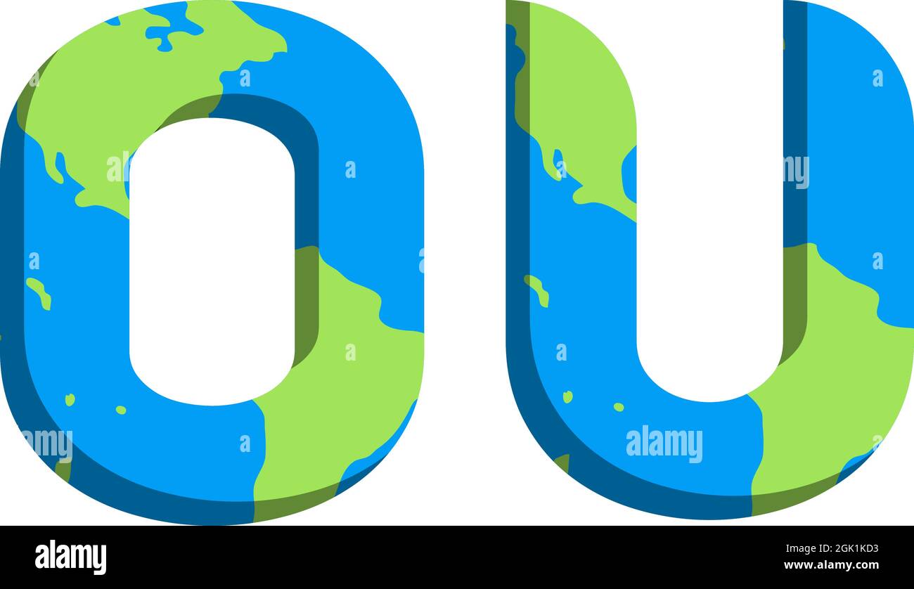 Initial OU logo design with World Map style, Logo business branding ...