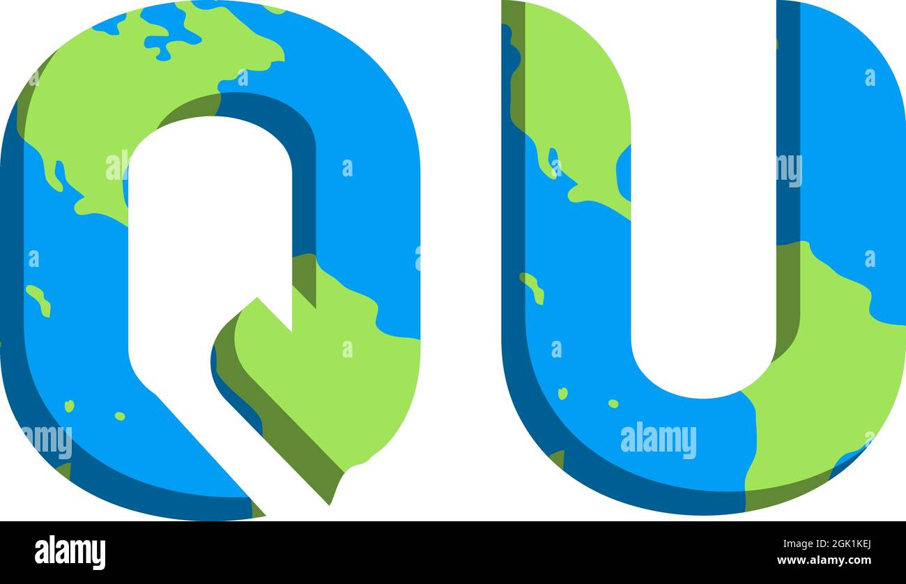 Initial QU logo design with World Map style, Logo business branding ...