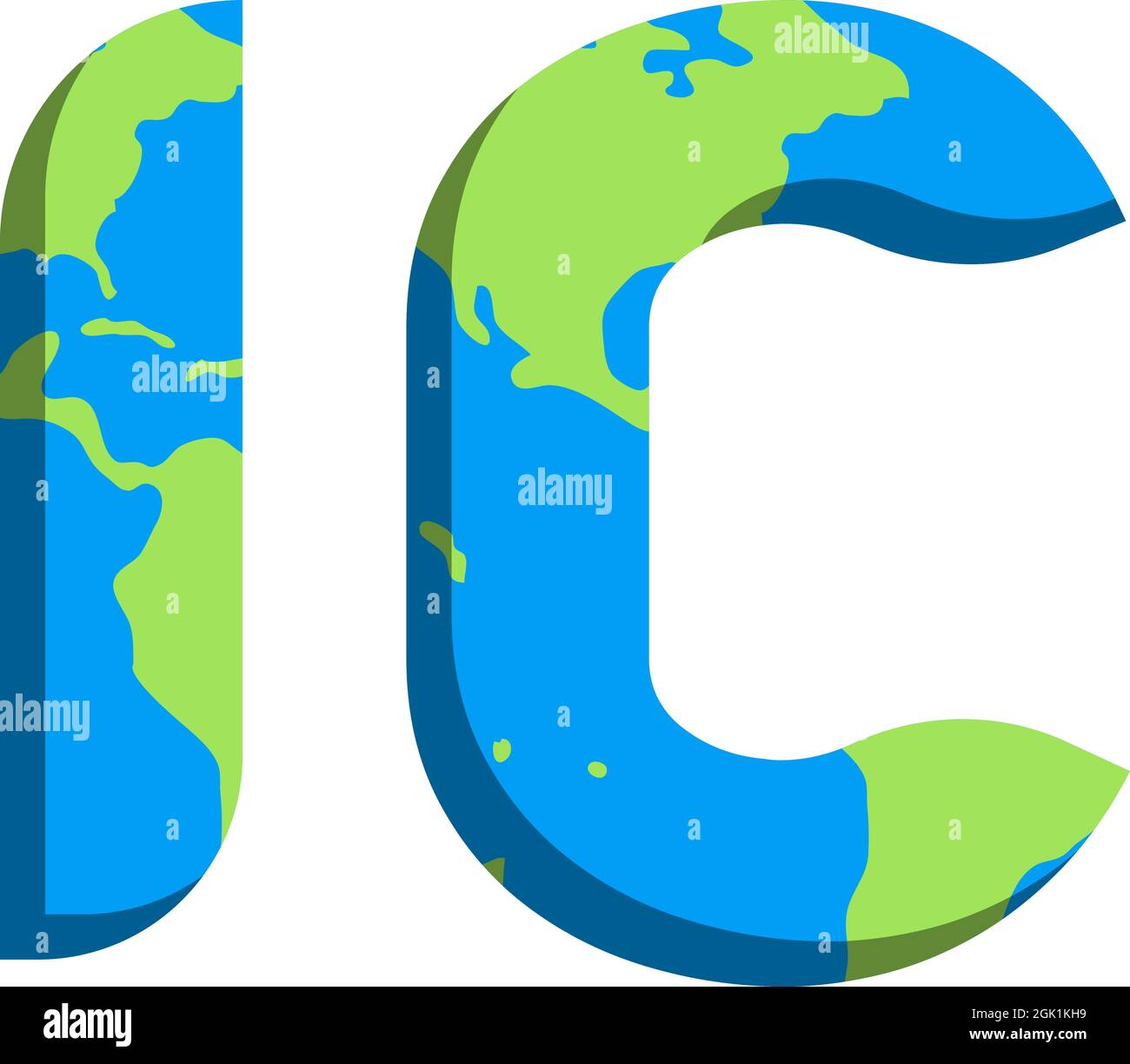 Initial IC logo design with World Map style, Logo business branding ...