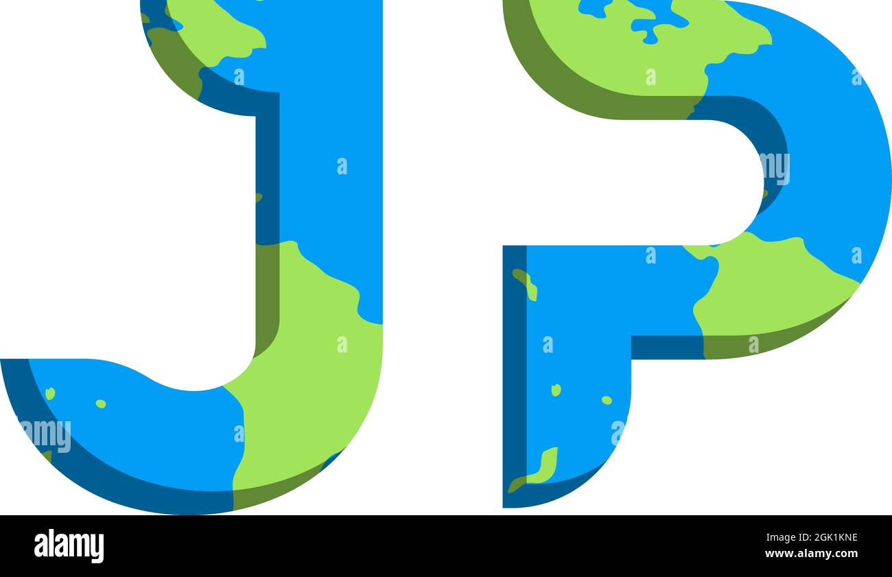Initial JP logo design with World Map style, Logo business branding ...