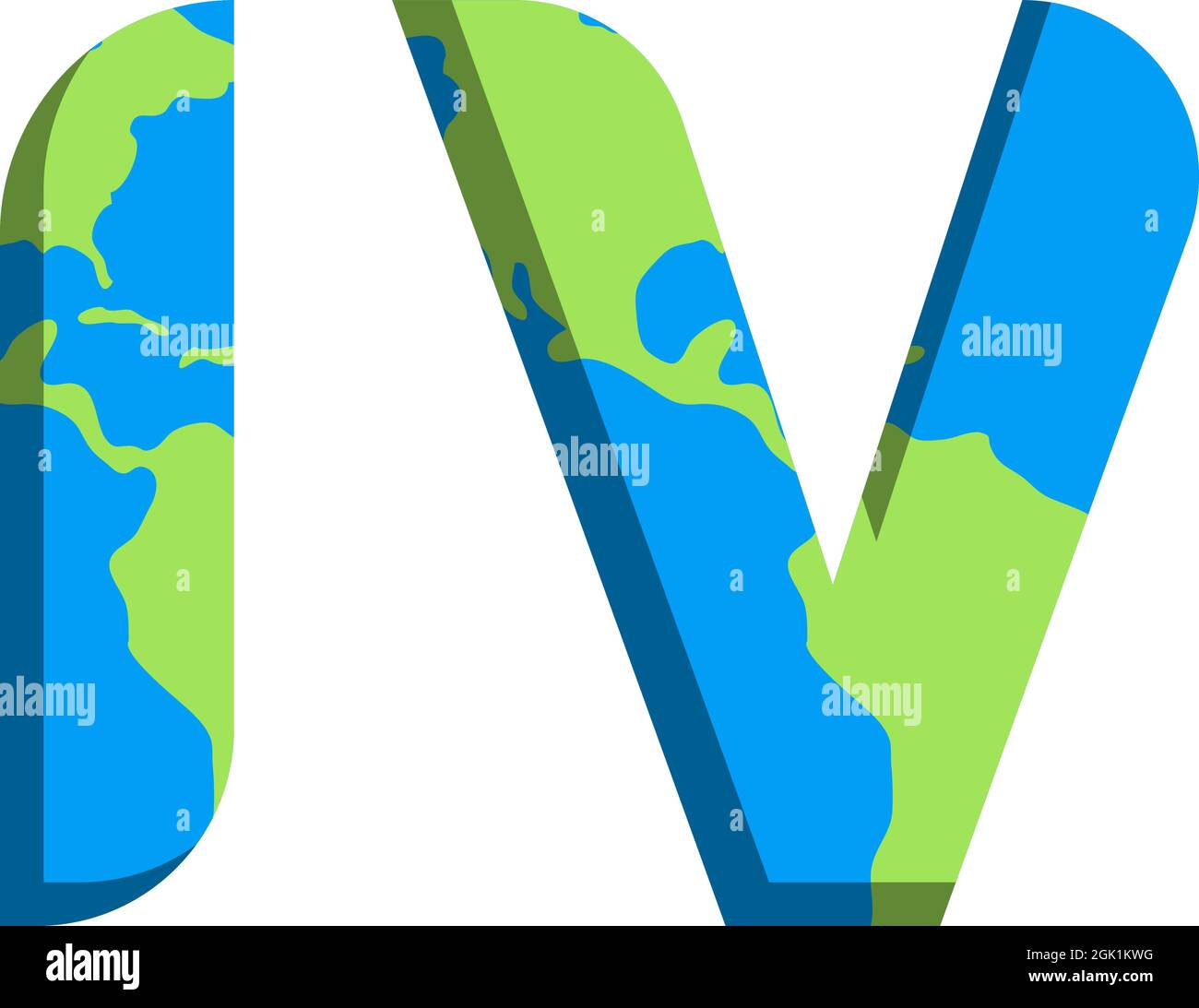 Initial IV logo design with World Map style, Logo business branding ...