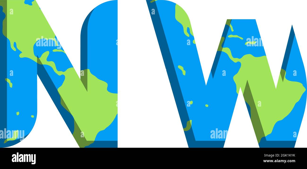 Initial NW logo design with World Map style, Logo business branding ...