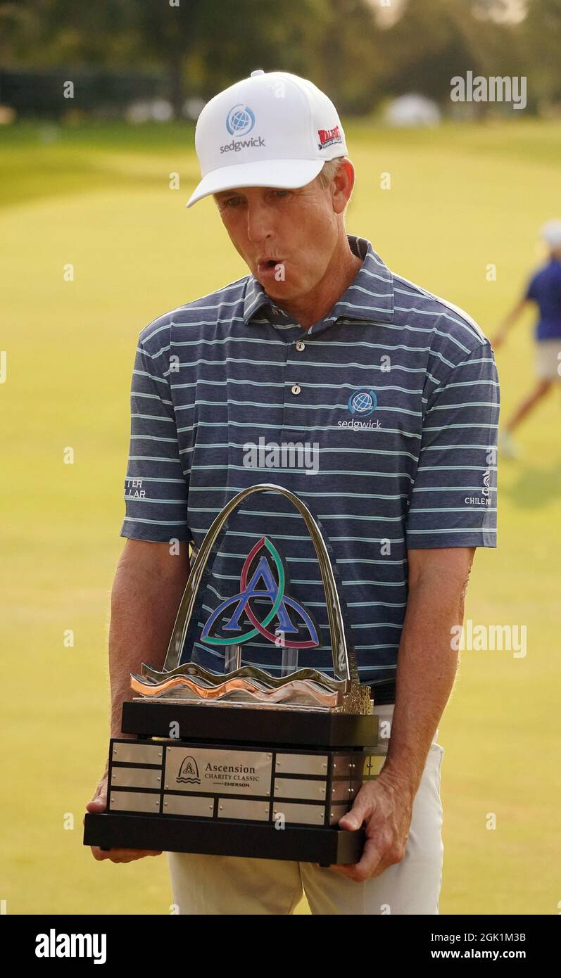 St. Louis, United States. 12th Sep, 2021. Golfer David Toms holds the ...