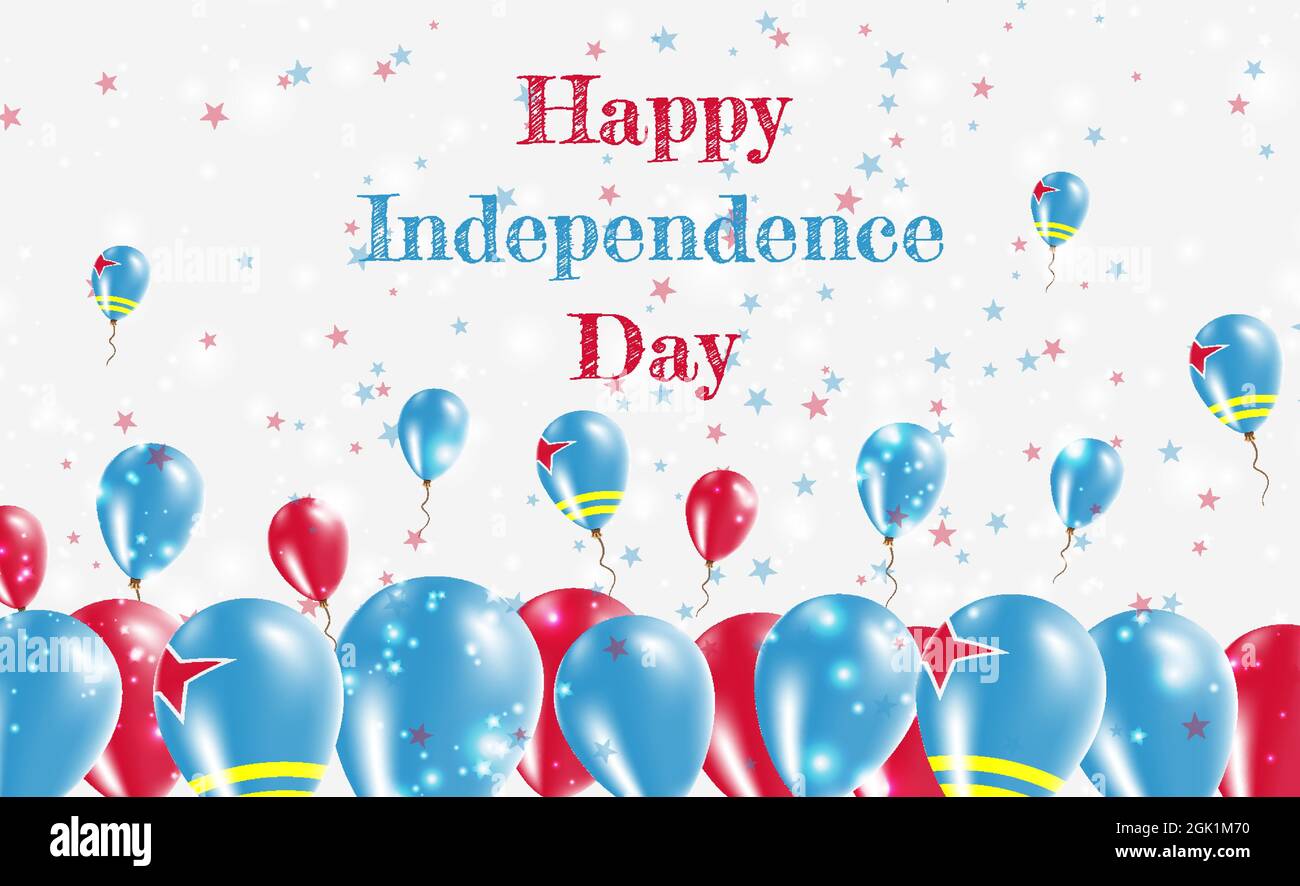 Aruba Independence Day Patriotic Design. Balloons in Aruban National ...