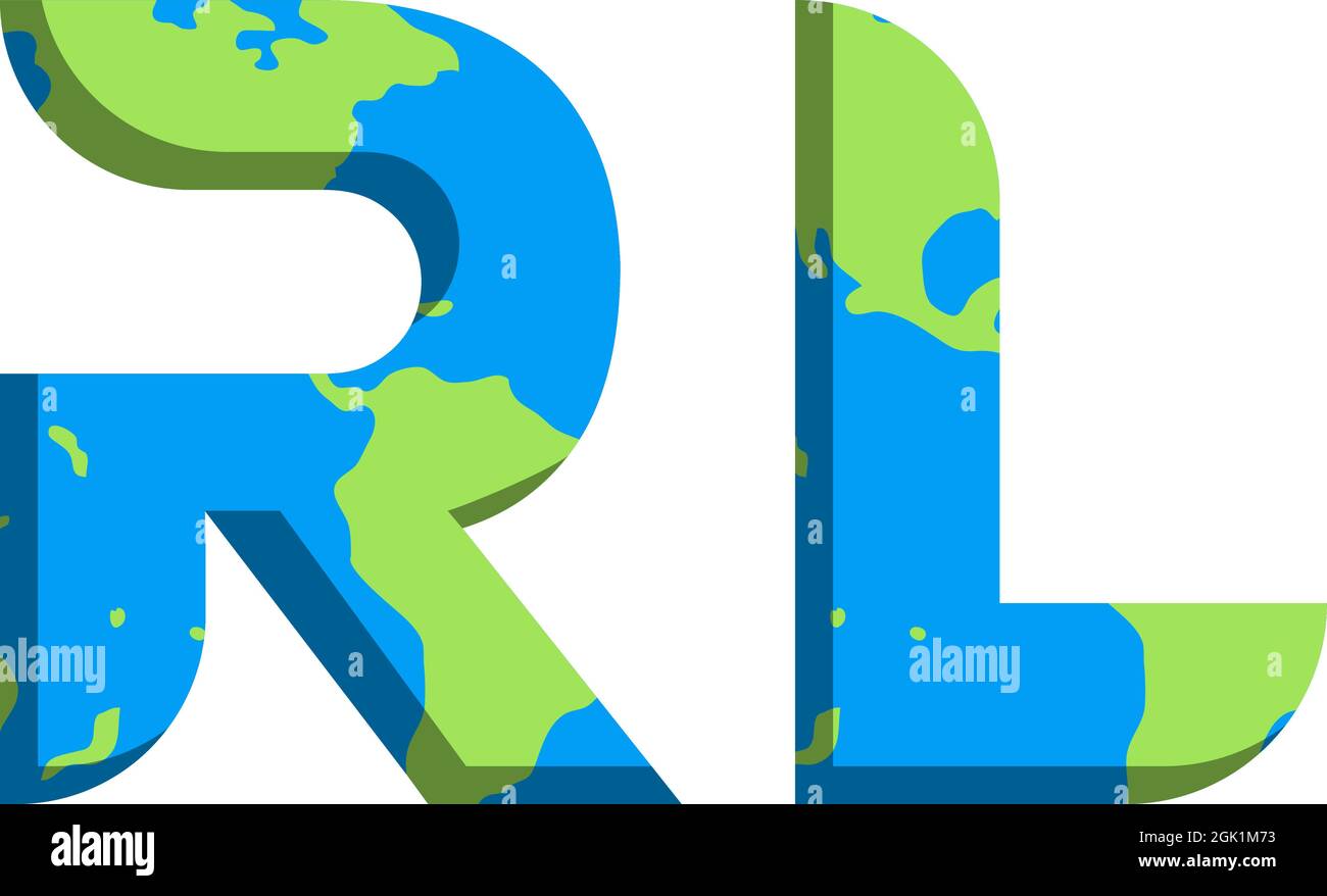 Initial RL logo design with World Map style, Logo business branding ...