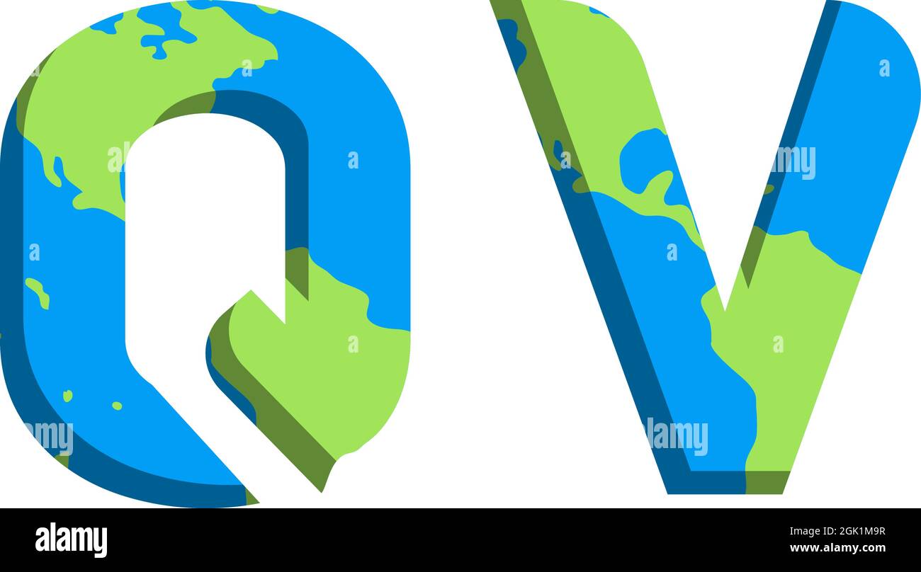 Initial QV logo design with World Map style, Logo business branding ...