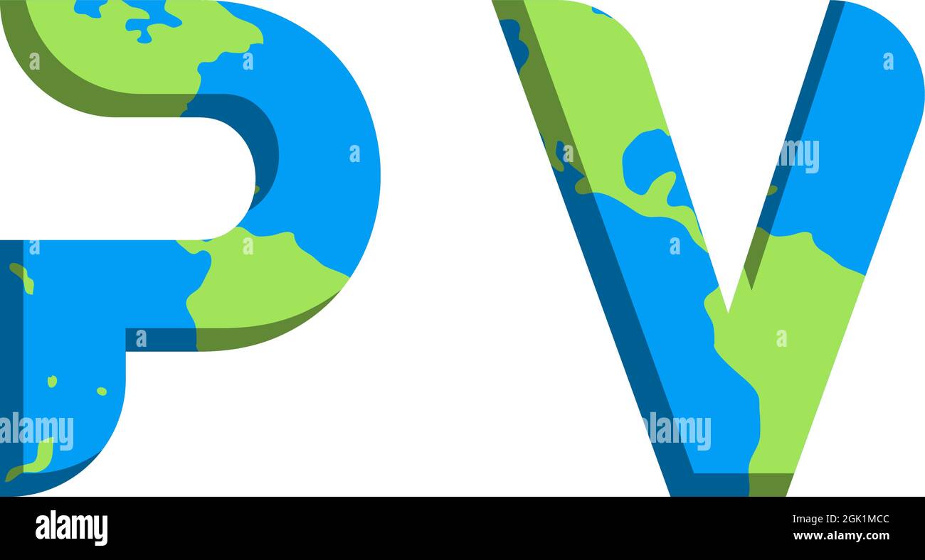 Initial PV logo design with World Map style, Logo business branding ...