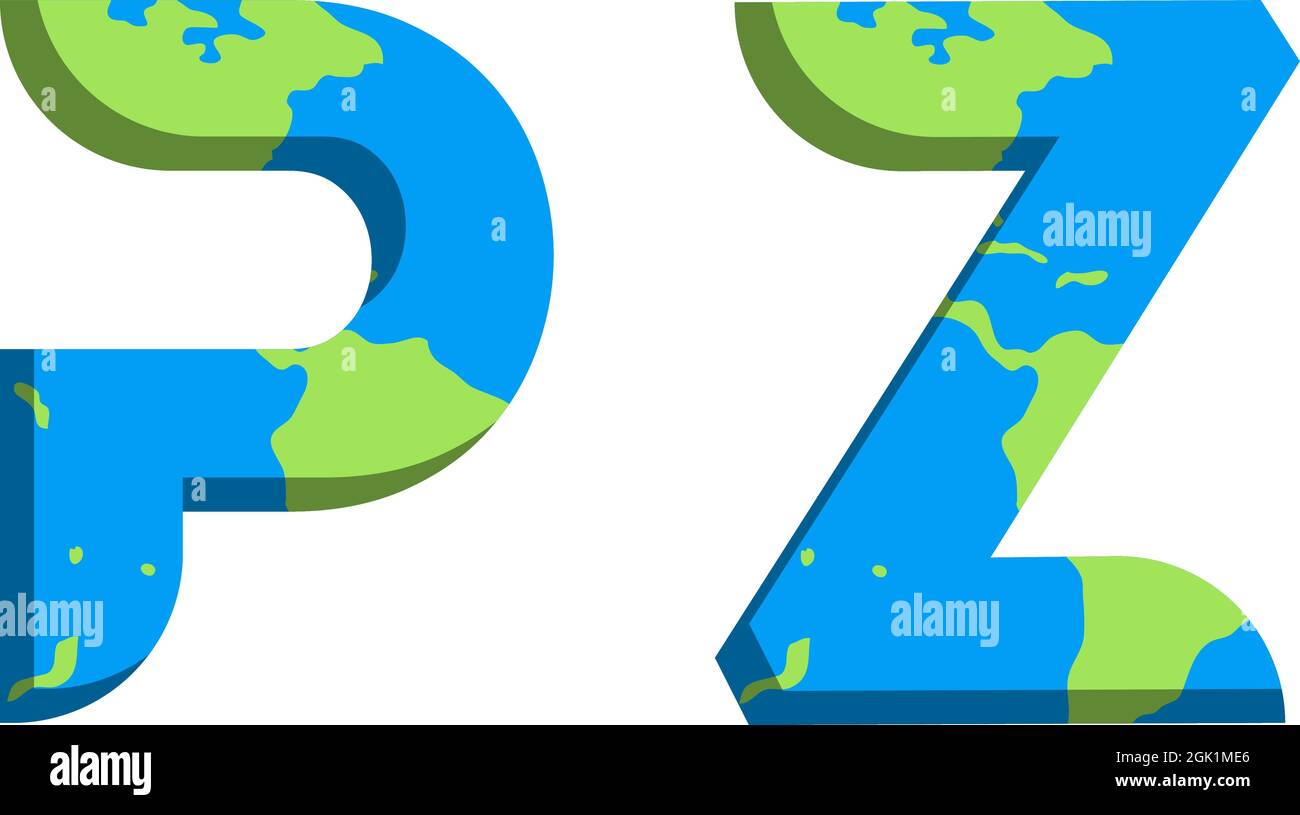 Initial PZ logo design with World Map style, Logo business branding ...